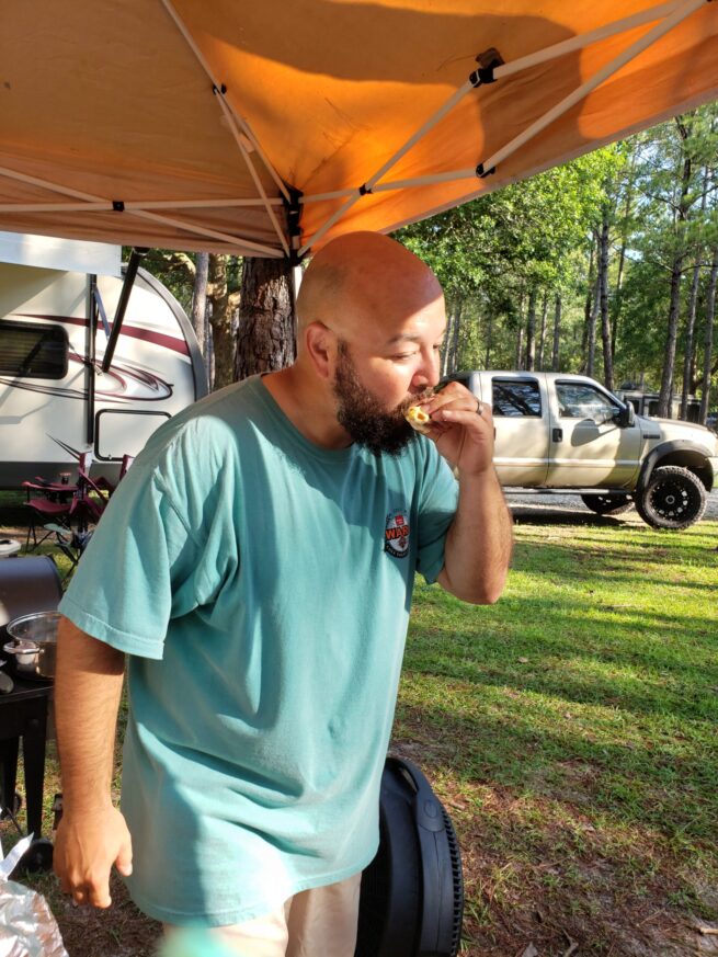 How to make biscuits in the waffle maker, camping style ⋆ malarkey